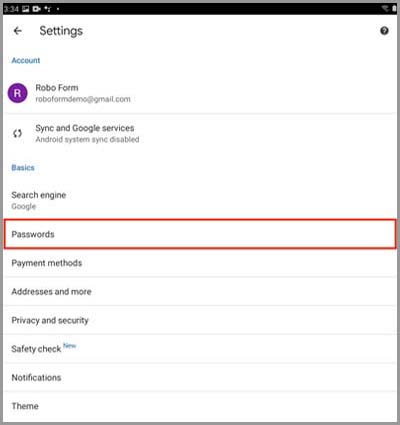 Importing your Passwords from Chrome on Android – RoboForm