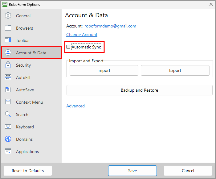 How do I turn off automatic sync? – RoboForm Help Center