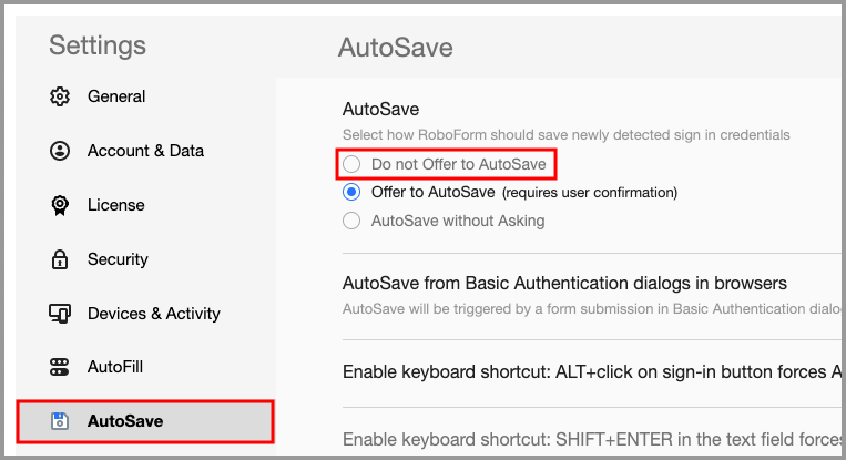 How to change AutoSave settings – RoboForm Help Center