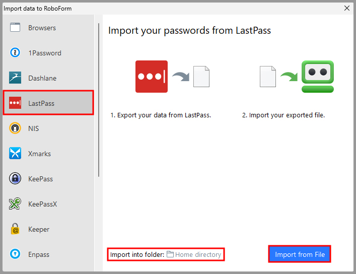 How To Export From Lastpass And Import Into Roboform Roboform Help Center