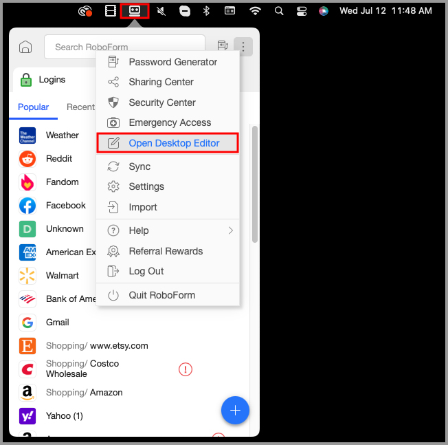 How to add a field to a Login – RoboForm