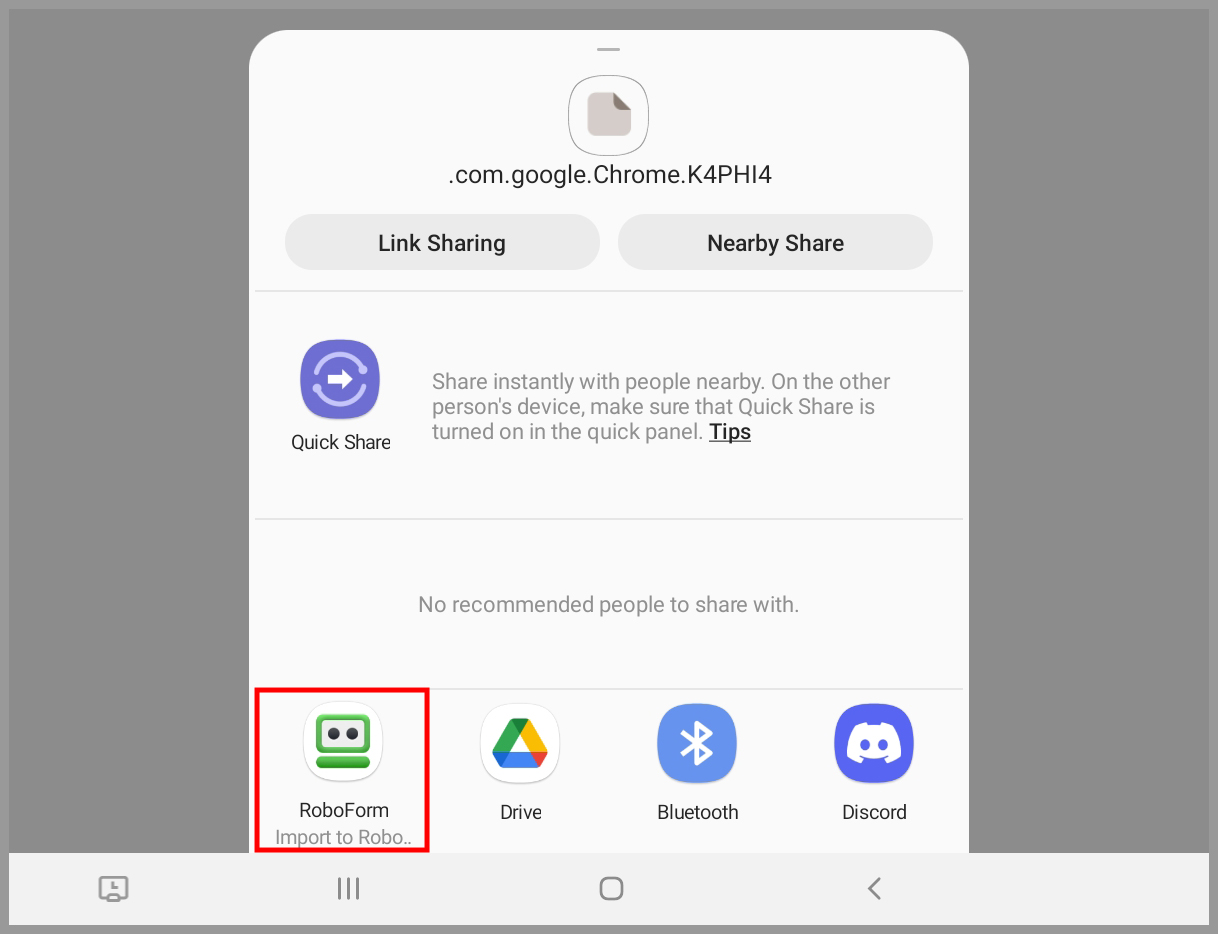 Importing your Passwords from Chrome on Android – RoboForm Help Center
