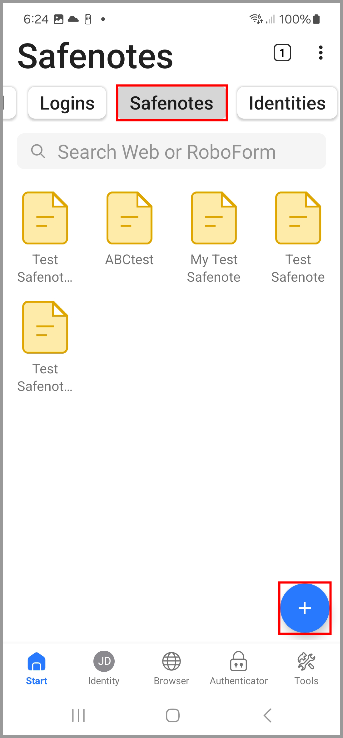 How to Create a Safenote on Android – RoboForm Help Center