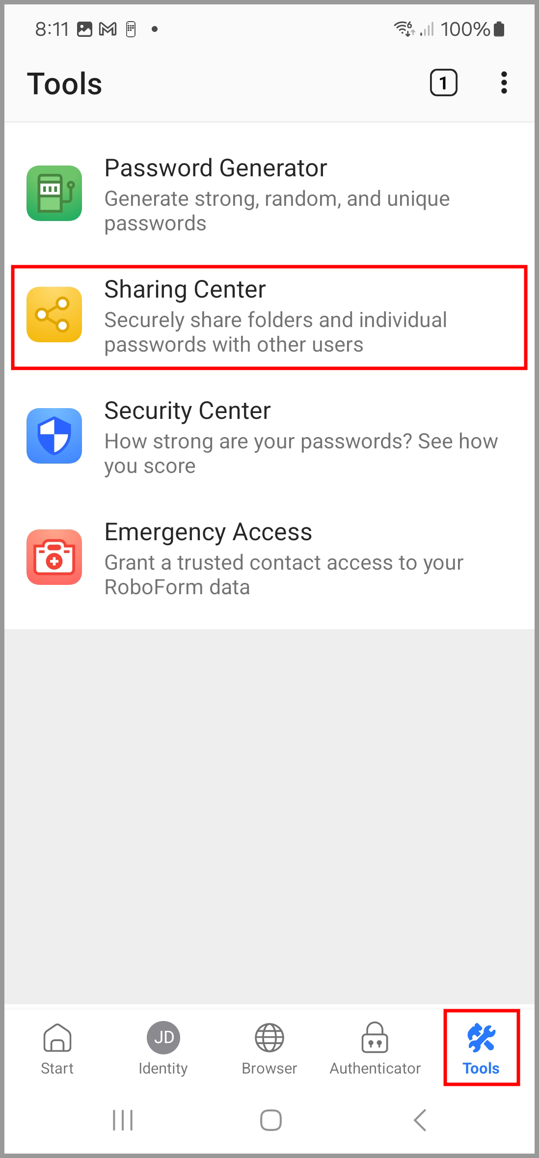 Creating a shared folder – RoboForm Help Center