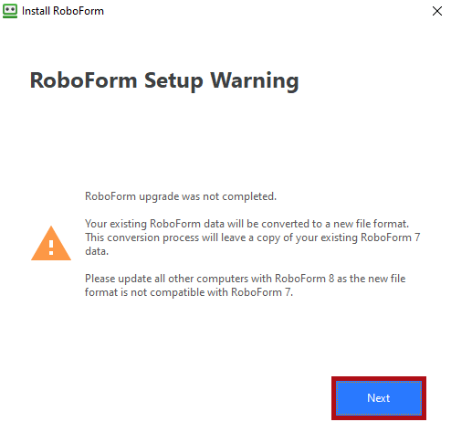 How to upgrade a RoboForm v7 account to v9 – RoboForm Help Center