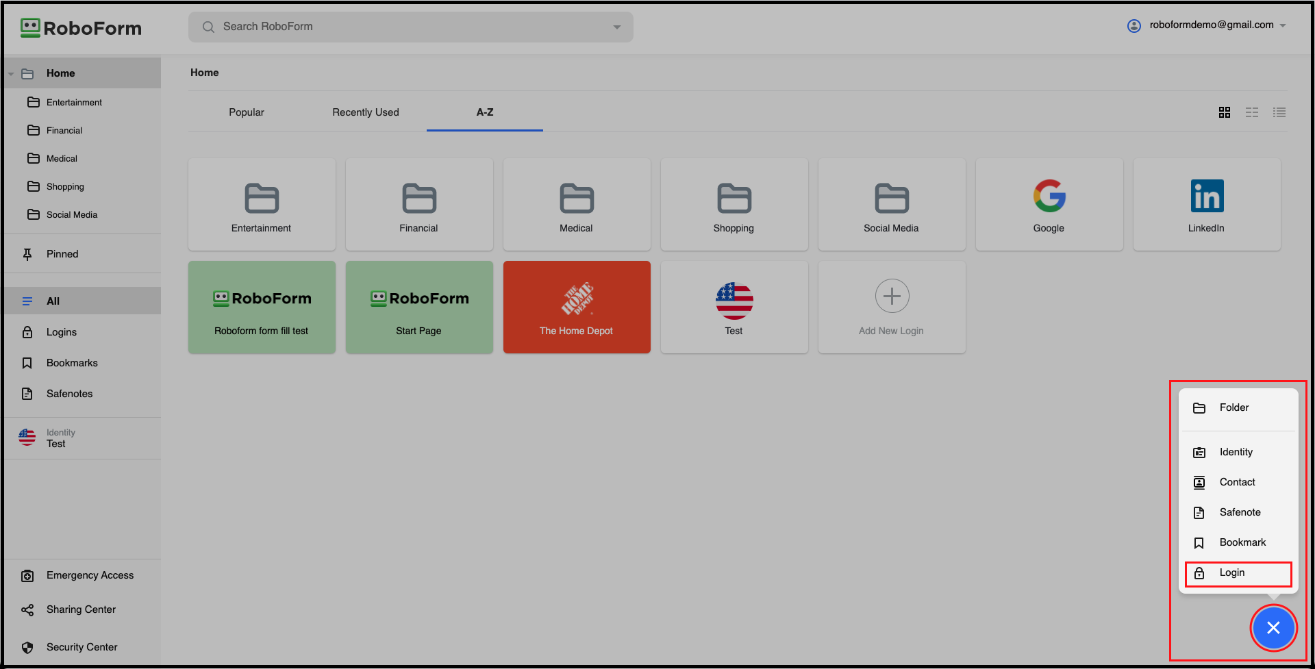 Using the Start Page – RoboForm