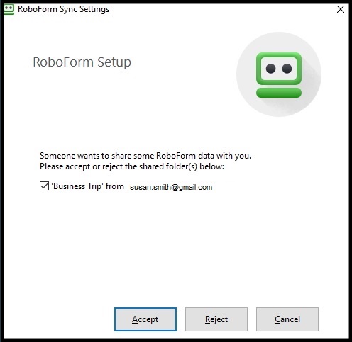 Creating a shared folder – RoboForm