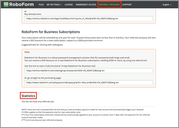 How does the RoboForm Referral Program work? – RoboForm Help Center