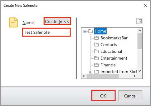 Creating a Safenote – RoboForm