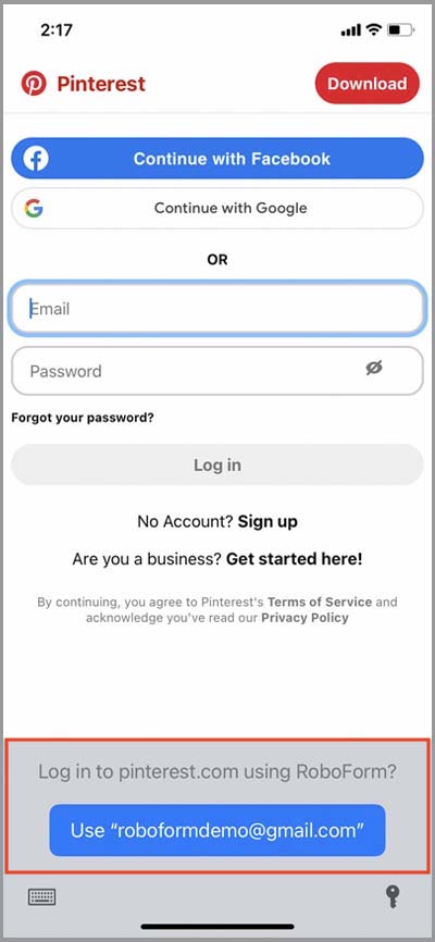 How to Use a Login on iOS – RoboForm